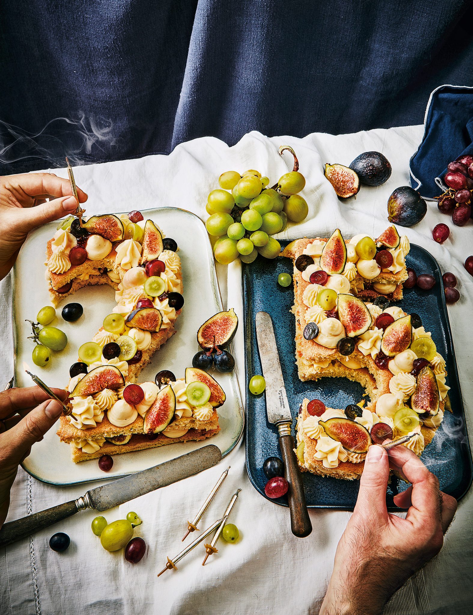 Fig and grape number cake